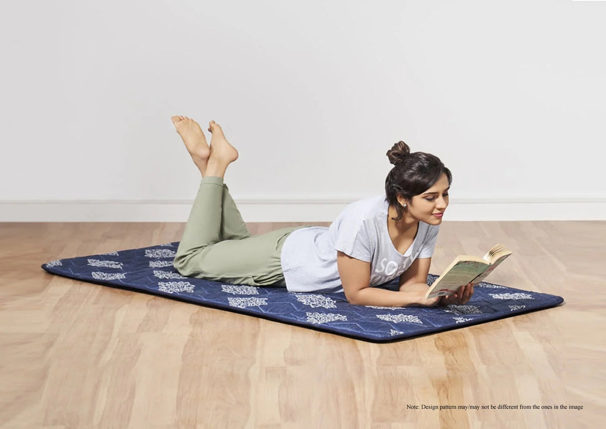 Duroflex Puff Slim Roll Up Mattress (72X36X1 Inch) - Blue — Sleepbee