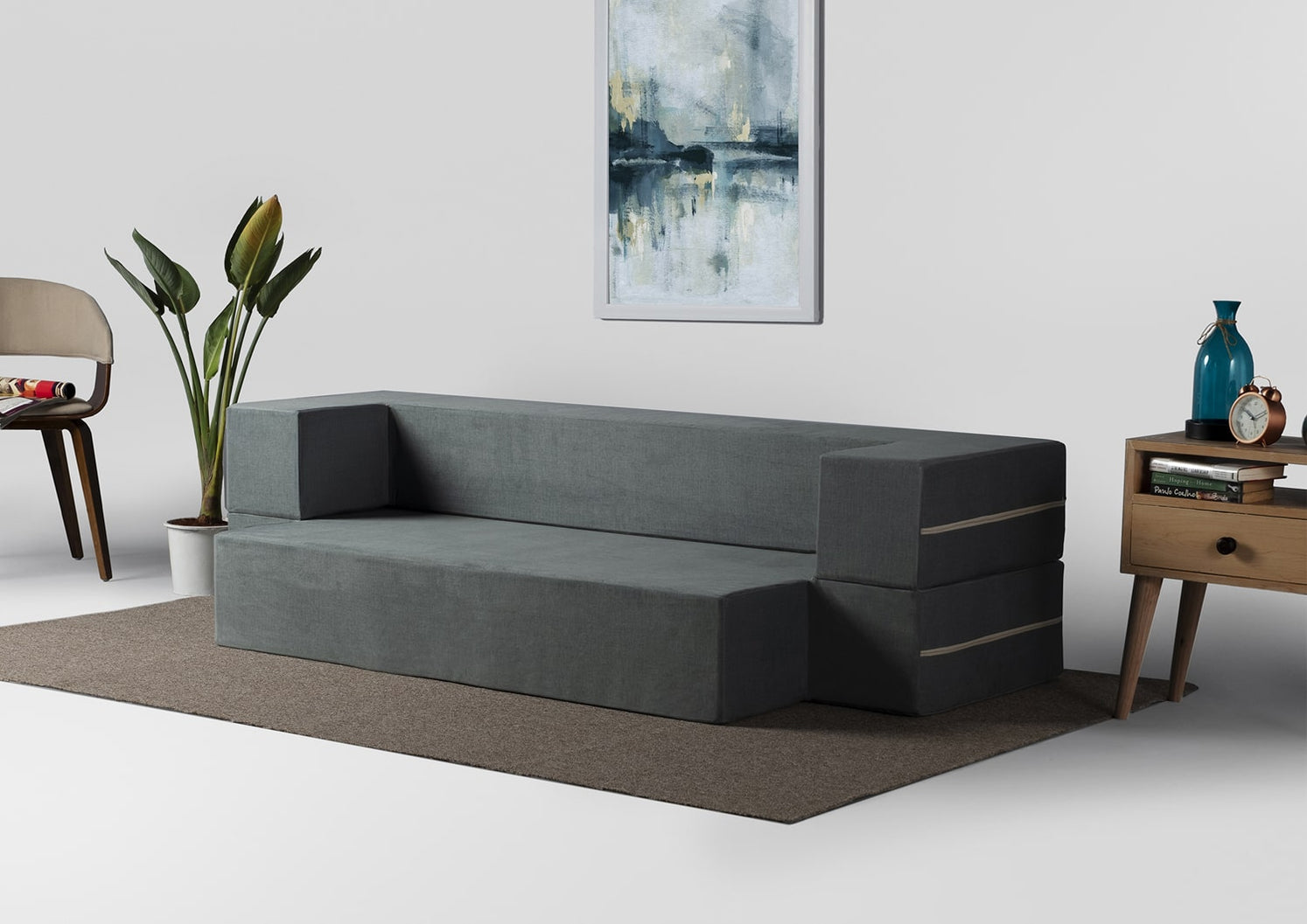 Sleepyhead SofaBed - Foldable Sofa Cum Bed with, Pastel Green — Sleepbee